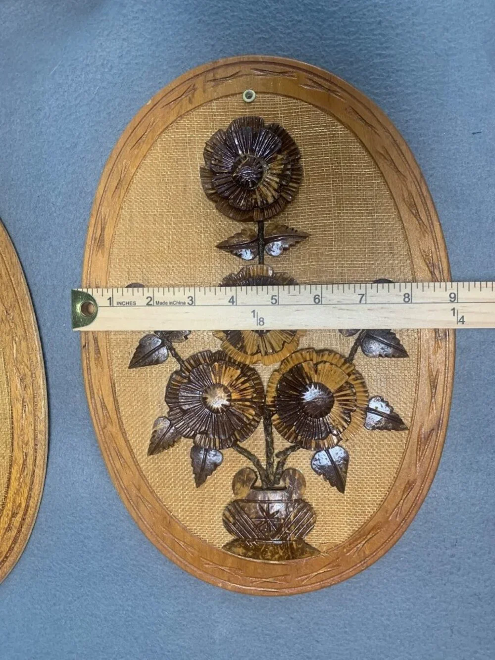 unbranded | Wall Decor | Carved Coconut Shell Art 3d Veneer Floral Wall ...